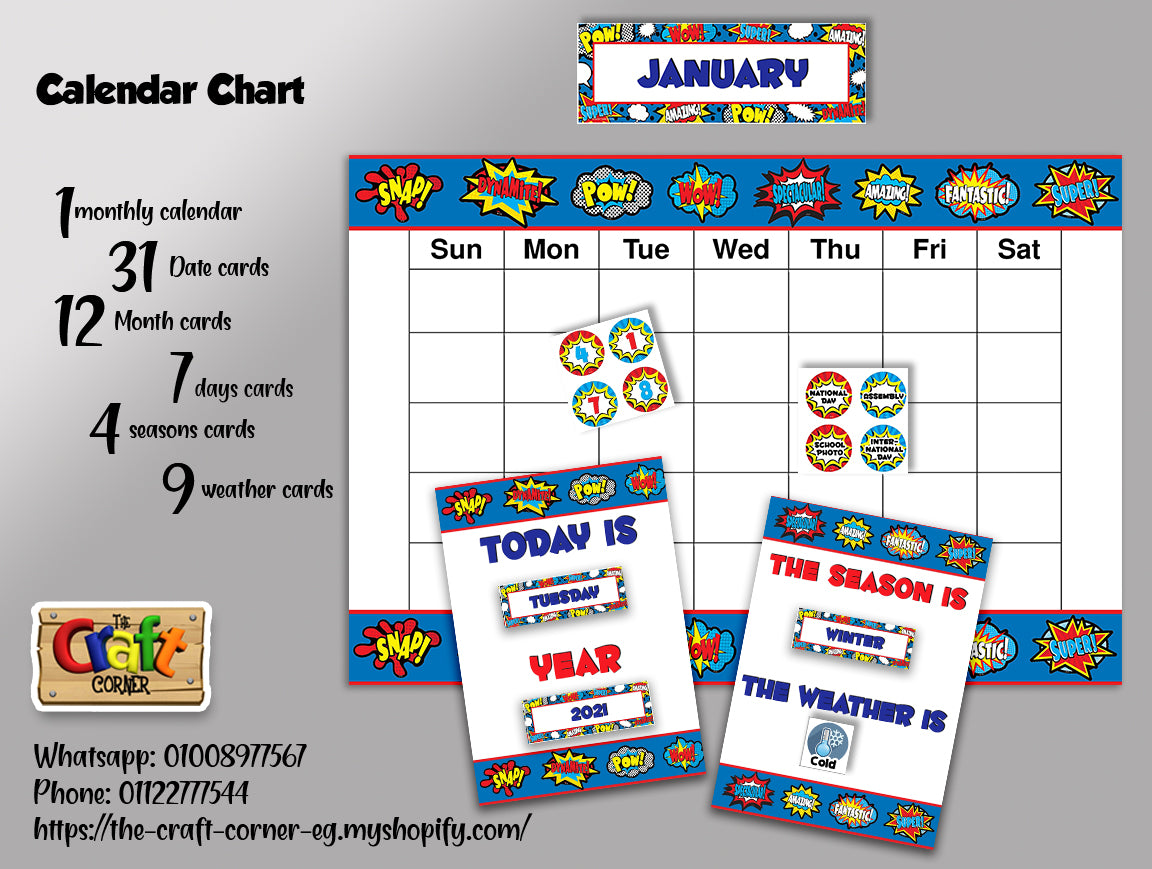 Superheros Calendar Set – The Craft Corner EG