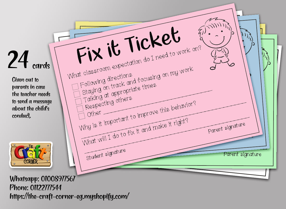 Fix it Tickets – The Craft Corner EG
