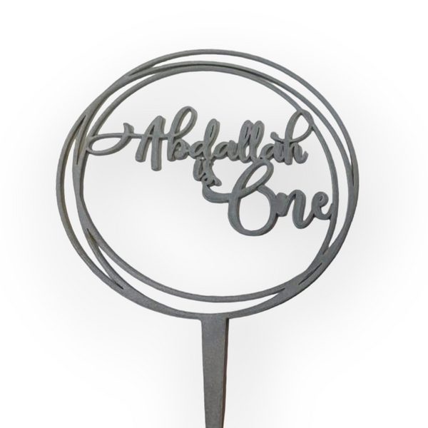 Wood topper (grey/silver) "Name in ring" – The Craft Corner EG