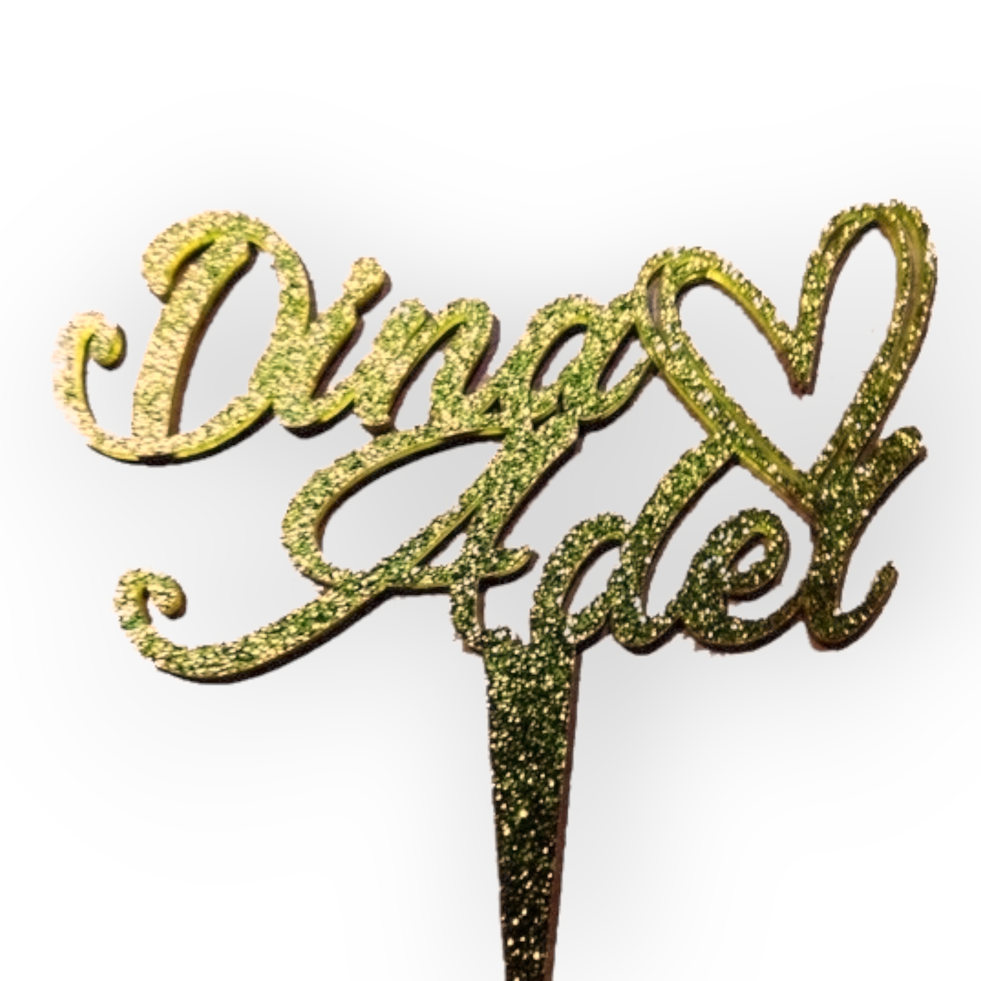 Glittery acrylic topper (gold) "Names with heart" – The Craft Corner EG